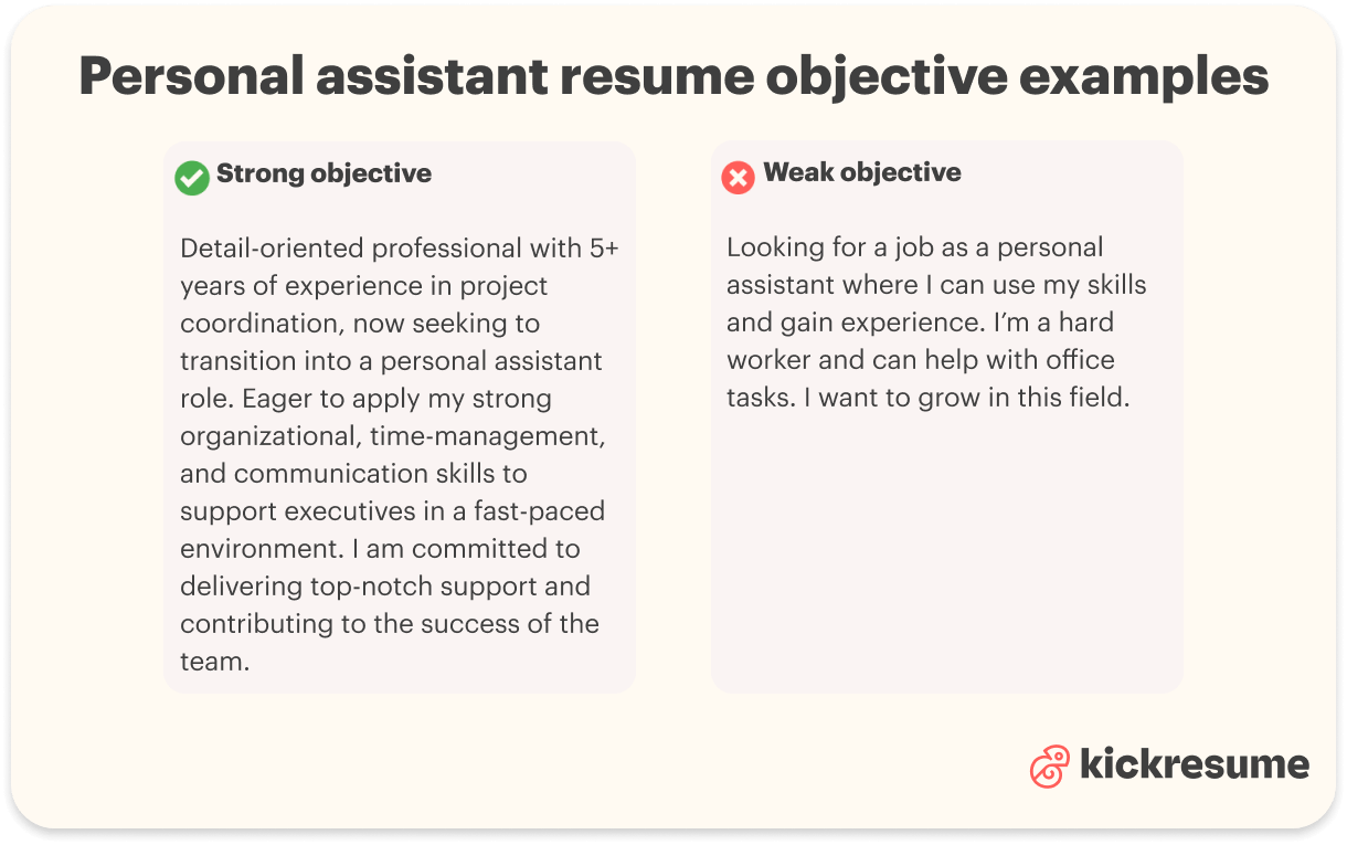 Personal Assistant Resume Examples & Writing Guide 2025 | Kickresume